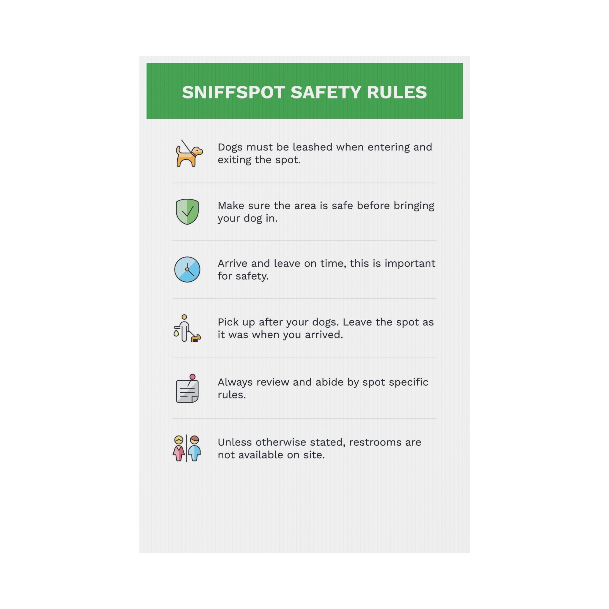 Sniffspot "Safety Rules" Sign – Shop Sniffspot